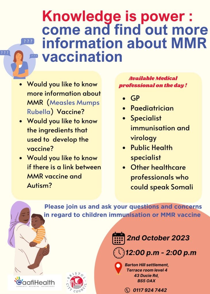 MMR vaccine information session – Wellspring Settlement